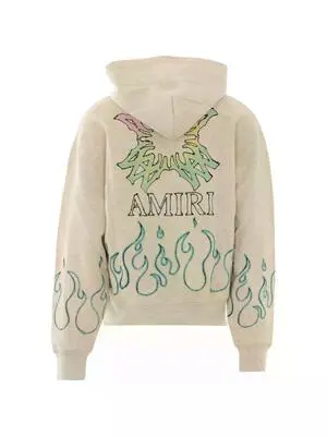 Amiri Ma Quad Flames Oversized Cotton Hoodie