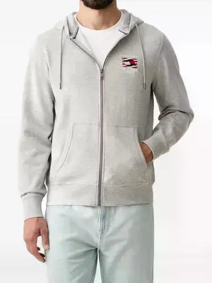 Tommy Hilfiger Logo-embroidered Zip-up Hoodie - Grey