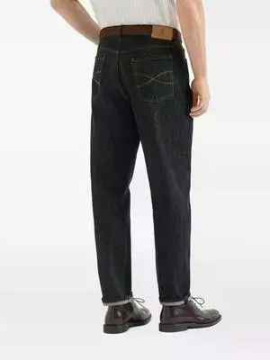 Brunello Cucinelli Indigo Cotton Contrast Stitch Jeans