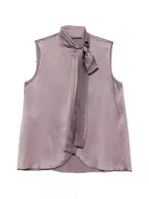 Alberta Ferretti Tie-neck Sleeveless Shirt - Purple