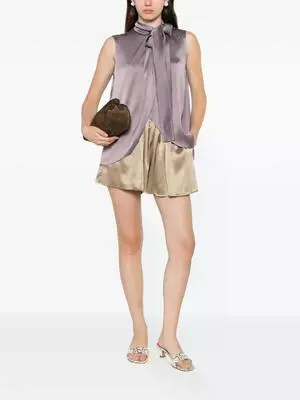 Alberta Ferretti Tie-neck Sleeveless Shirt