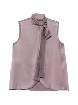 Alberta Ferretti Tie-neck Sleeveless Shirt - Purple