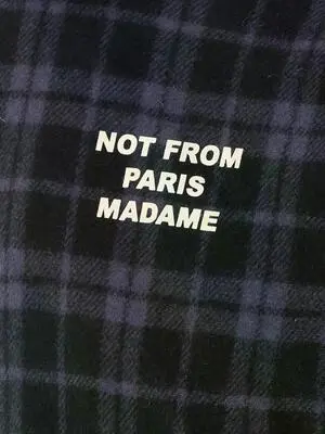 Drole De Monsieur Checked Slogan Zip-up Jacket