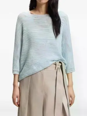 BOSS Fine-knit Three-quarter-sleeve Sweater