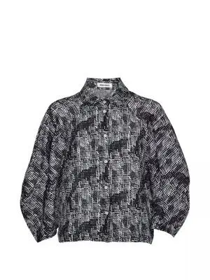 Henrik Vibskov Graphic-print Balloon-sleeve Shirt - Black