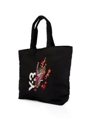 Y3 Graphic Print Tote Bag - Black