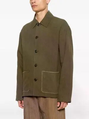 Commas Palm-embroidered Patch-pocket Overshirt