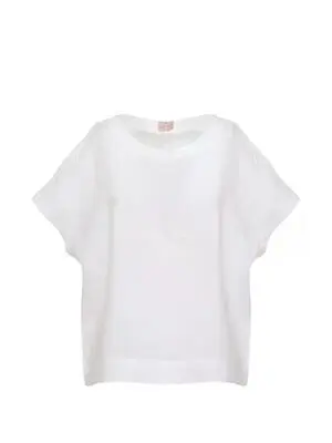 EMME Linen Short-sleeved Blouse - White