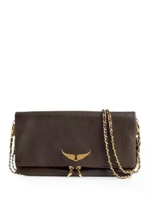 Zadig&Voltaire Rock Leather Clutch Bag - Brown