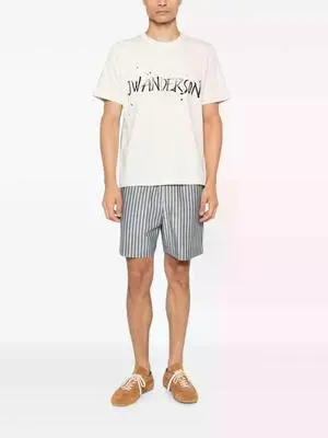 JW Anderson Circular T-shirt In Ecru - Neutrals