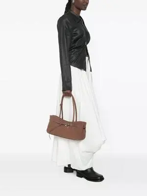 MARGESHERWOOD Suede Shoulder Bag With Buckle Detail - Brown