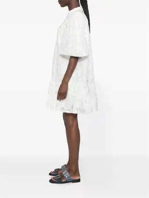 PAPER LACE Floral Pattern Mini Shirt Dress
