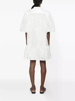 PAPER LACE Floral Pattern Mini Shirt Dress