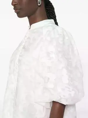 PAPER LACE Floral Pattern Mini Shirt Dress