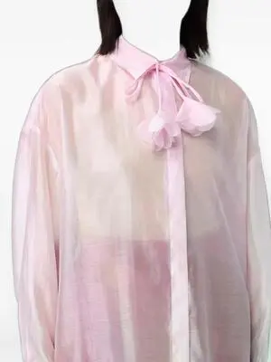 HANITA Chiffon-finish Pussy-bow Shirt