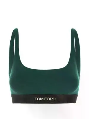 TOM FORD Logo-waistband Sports Bra - Green
