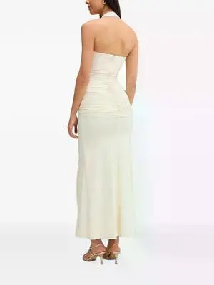 Bardot Emilia Knot-detail Halterneck Maxi Dress - Neutrals