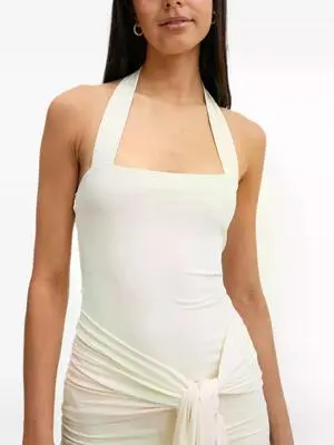 Bardot Emilia Knot-detail Halterneck Maxi Dress - Neutrals