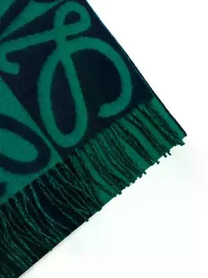 Loewe Anagram-detail Fringed-hem Scarf
