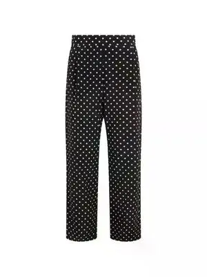Valentino Garavani Polka-dot Silk Trousers - Black
