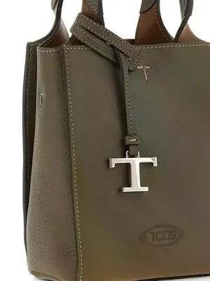 TOD'S T Timeless Hammered Leather Tote Bag