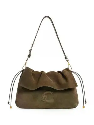 COCCINELLE Small Lidia Suede Logo-embossed Shoulder Bag - Brown