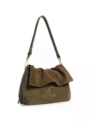 COCCINELLE Small Lidia Suede Logo-embossed Shoulder Bag
