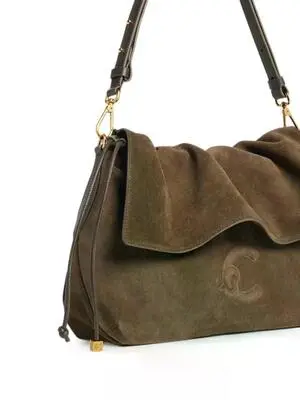 COCCINELLE Small Lidia Suede Logo-embossed Shoulder Bag