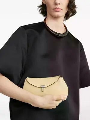 TOTEME Mini Leather Clutch Bag With T-lock Fastening - Neutrals