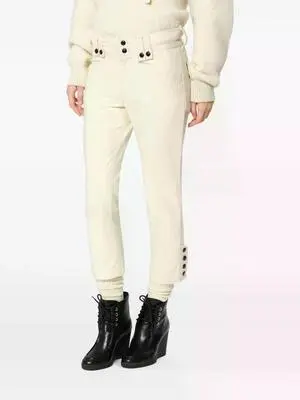 Isabel Marant Étoile Berna Twill Texture Slim Cut Button Detail Pants