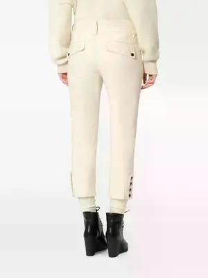 Isabel Marant Étoile Berna Twill Texture Slim Cut Button Detail Pants