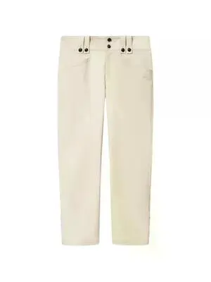 Isabel Marant Étoile Berna Twill Texture Slim Cut Button Detail Pants - Neutrals