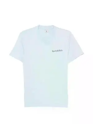 SPORTY & RICH Fema Logo-detail Crew Neck T-shirt - Blue