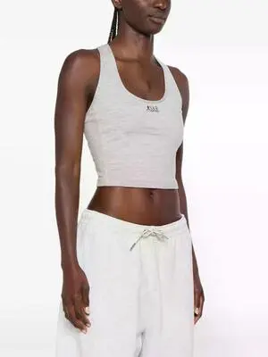 SPORTY & RICH Logo-print Racerback Sports Bra - Grey