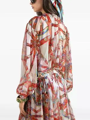 Dolce & Gabbana Carretto-print Chiffon Top