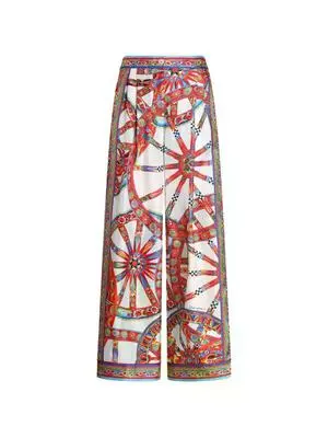 Dolce & Gabbana Carretto-print Silk Twill Vanity Trousers