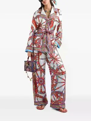 Dolce & Gabbana Carretto-print Silk Twill Vanity Trousers