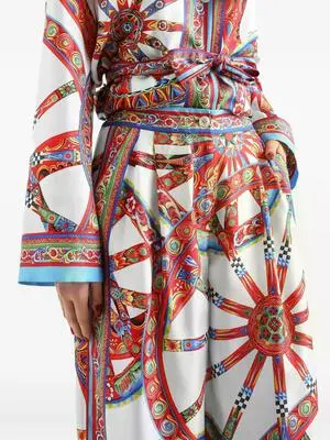 Dolce & Gabbana Carretto-print Silk Twill Vanity Trousers
