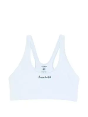 SPORTY & RICH Logo-detail Racerback Sports Bra - Blue