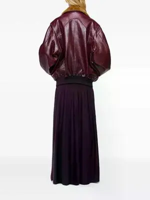 Rabanne Shearling-collar Leather Bomber Jacket