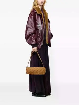 Rabanne Shearling-collar Leather Bomber Jacket