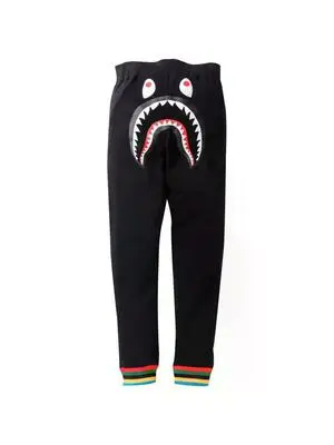 A BATHING APE Shark-print Track Pants - Black