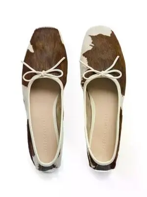 Freda Salvador Jada Calf-hair Ballet Flats - Brown