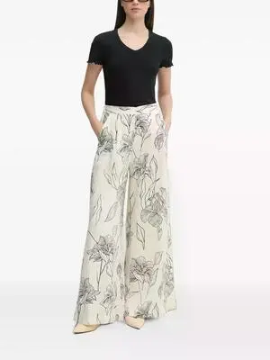 GAUDI Floral-print Palazzo Pants - Neutrals