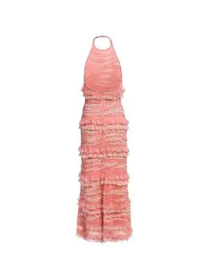 Elie Saab Bead-embroidered Ruffled Maxi Dress