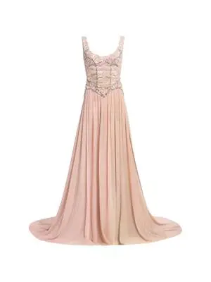 Elie Saab Embroidered Corset Maxi Gown