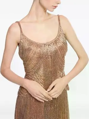Elie Saab Bead-embroidered Fringed Top