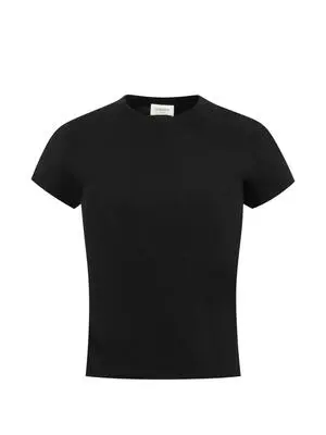 Saint Laurent Cassandre Embroidered T-shirt - Black