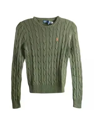 Polo Ralph Lauren Cable-knit Logo-embroidered Sweater - Green