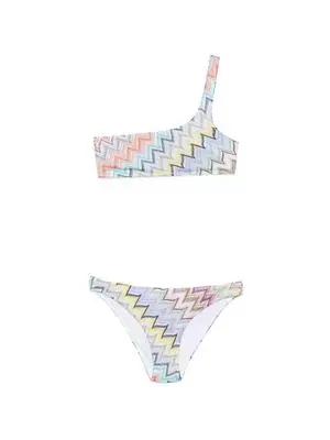 Missoni Zigzag One-shoulder Bikini - White